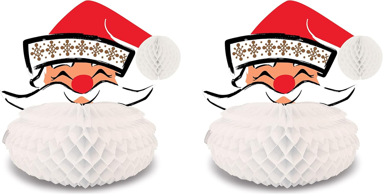 Amazon.com: Beistle Vintage Christmas Santa Centerpiece, 2 Piece, 10½ ...