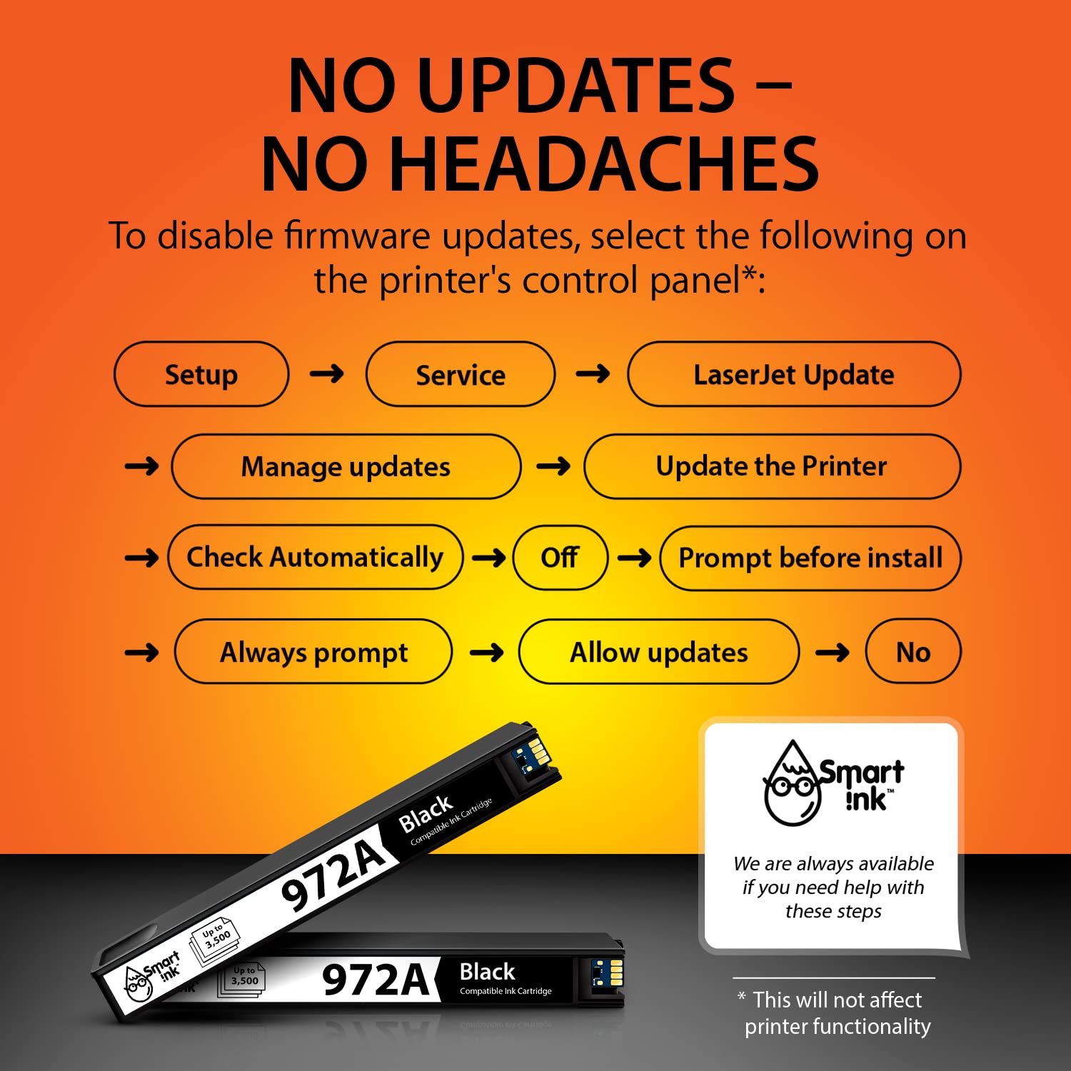 Smart Ink Compatible Ink Cartridge Replacement for HP 972A 972 (2 Pack ...