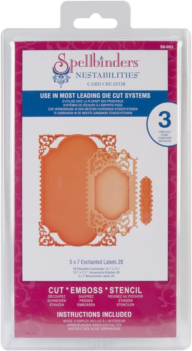 Spellbinders Nestabilities 5"X7" Card Creator Dies-Enchanted Labels 28 ...