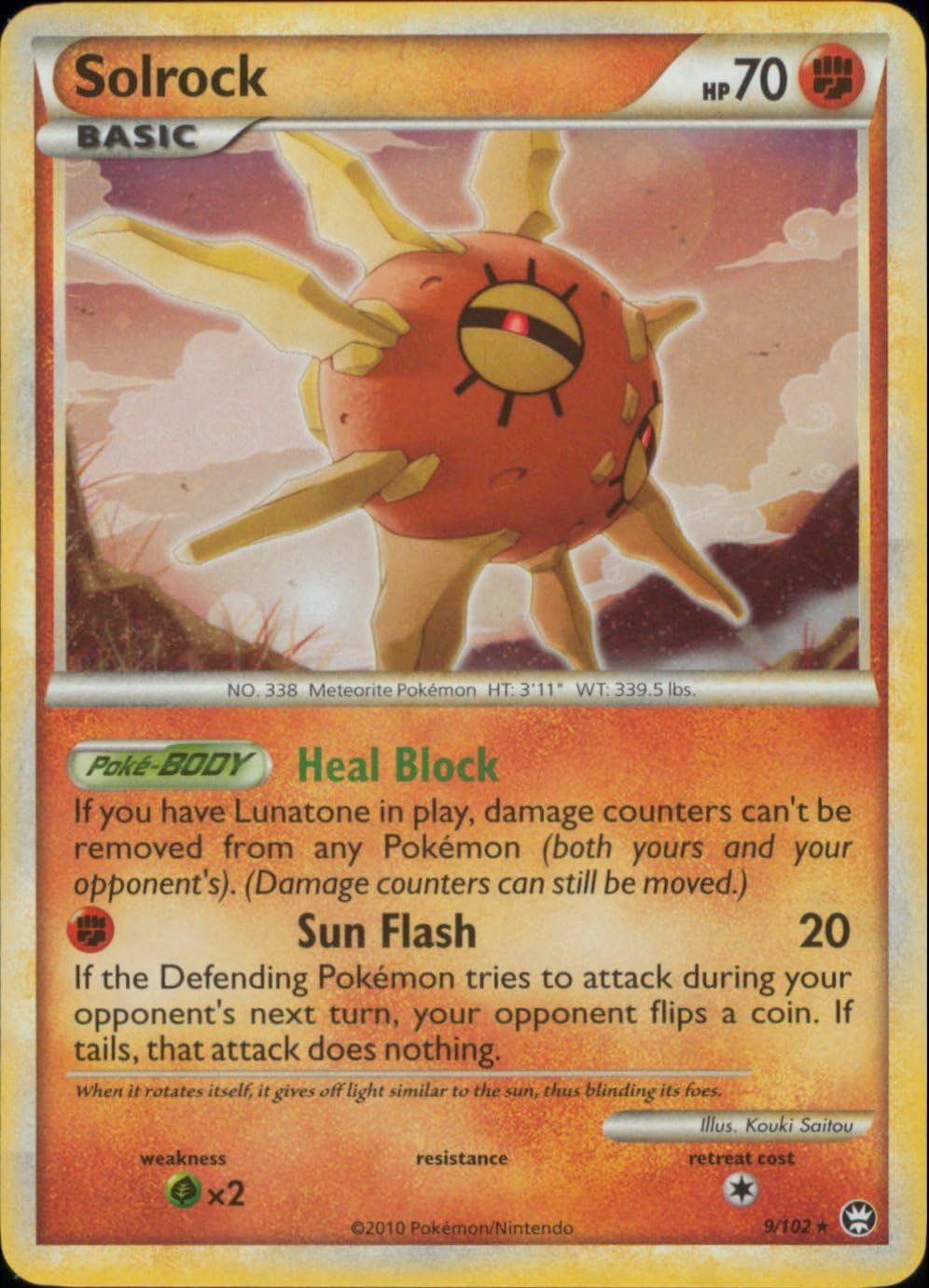 Amazon.com: Pokemon - Solrock (9/102) - HS Triumphant - Holo : Toys & Games