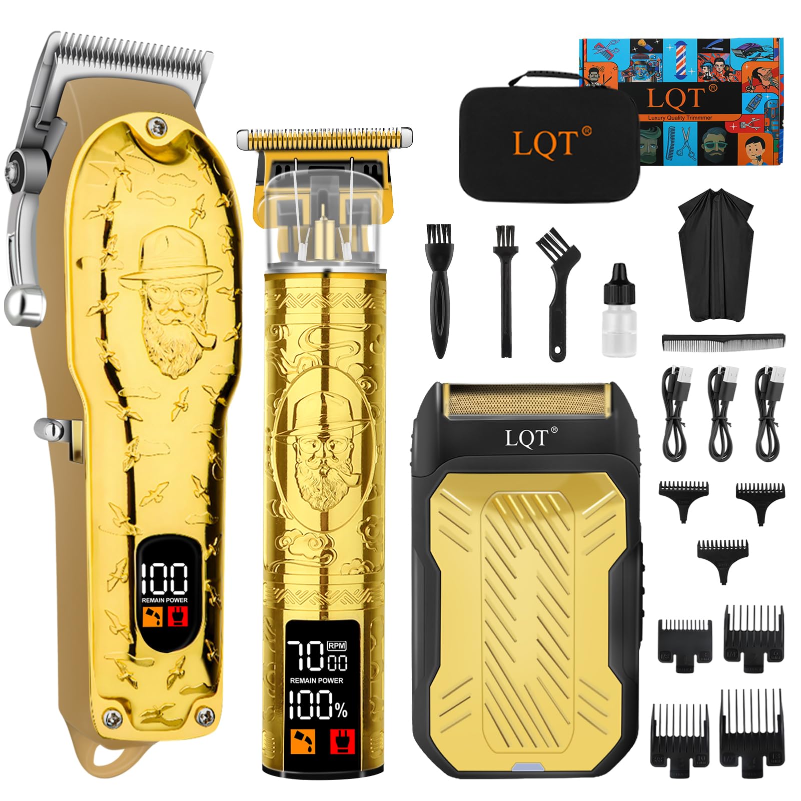 Amazon.com: LQT Professional Hair Clipper Set for Men Electric Shaver ...