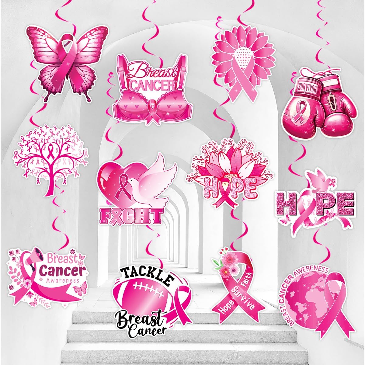 Amazon.com: Breast Cancer Awareness, Tumwisk 24PCS Breast Cancer ...