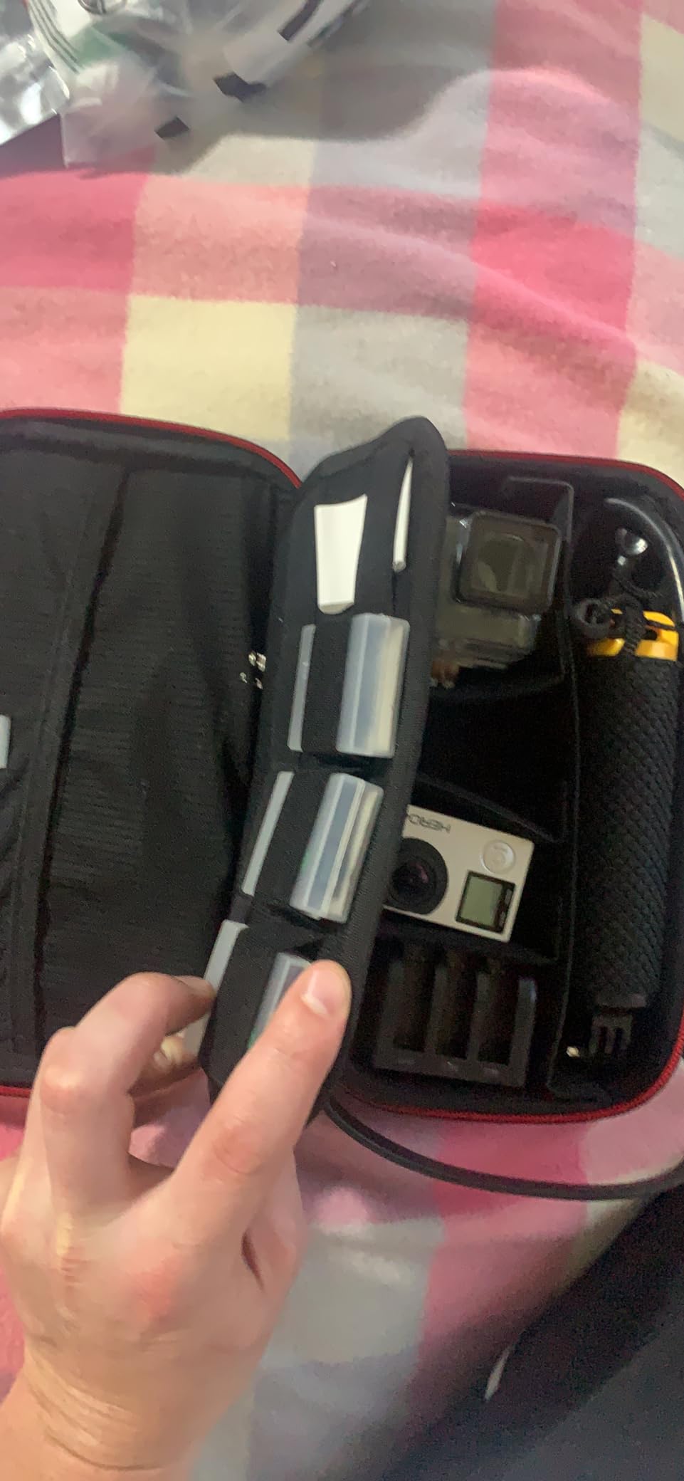 TELESIN Portable Storage Bag Waterproof Carrying Case Adjustable Space ...