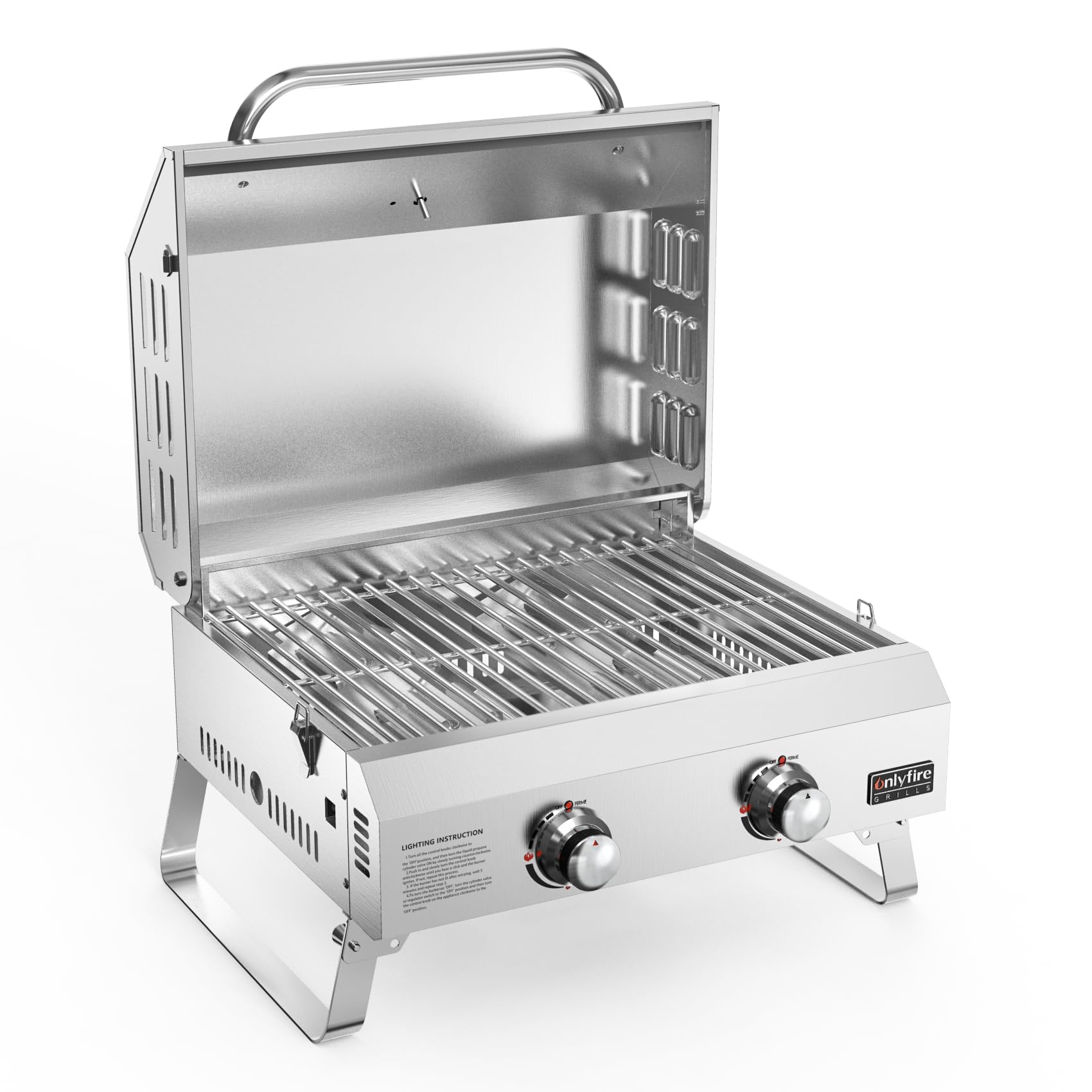 Portable Tabletop Propane Gas Grill Onlyfire 3 Burner Gas Plancha