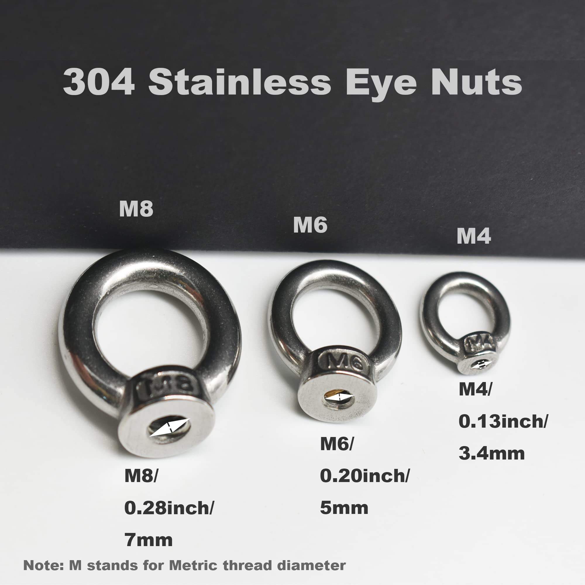 Snapklik.com : 10 Pcs M6 Stainless Lifting Eye Nuts Thread Ring ...