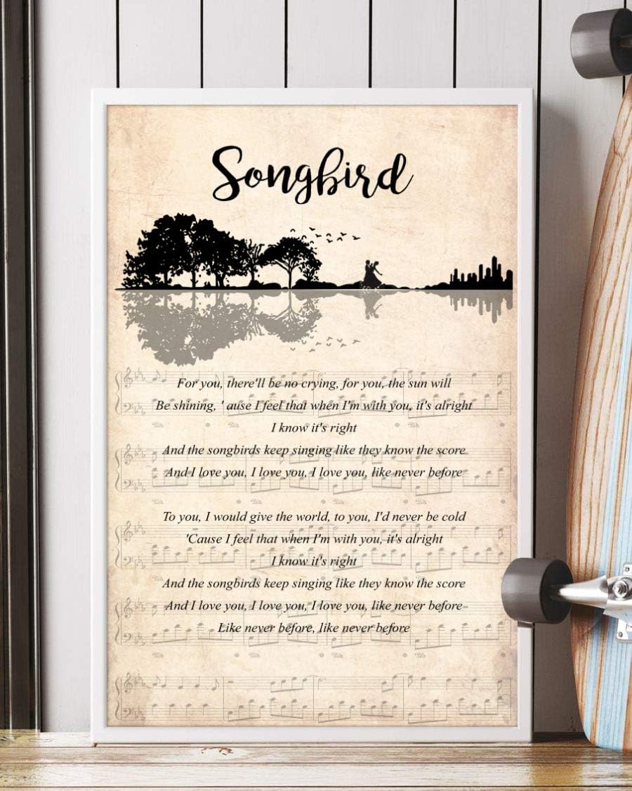 Amazon.com: PENNYWIS Decor Gift - Songbird Song Lyrics Guitar Shaped ...