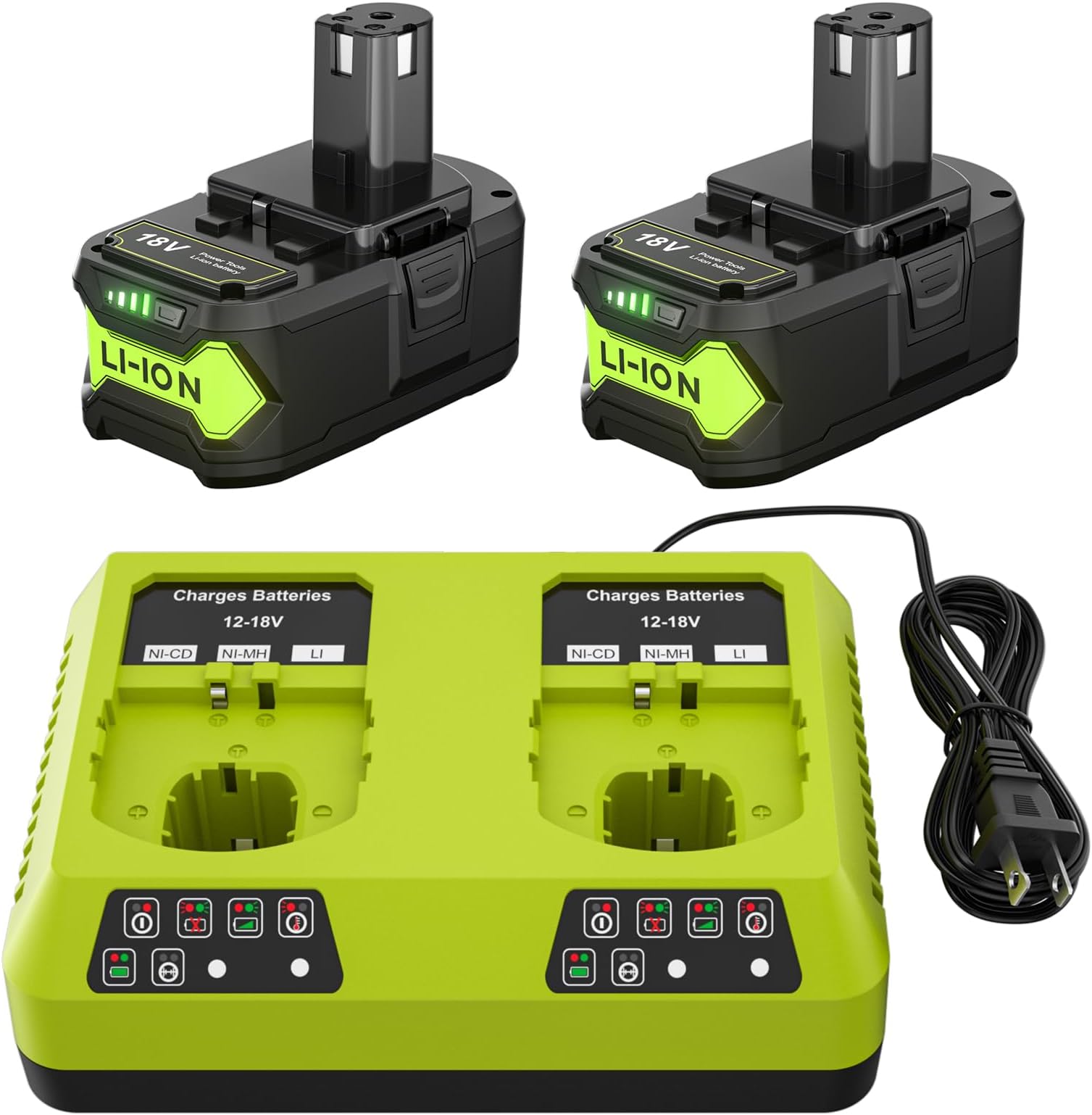 Amazon.com: POWTREE 2Pack 7.0Ah P108 Battery + 2Port P117 Charger Dual ...