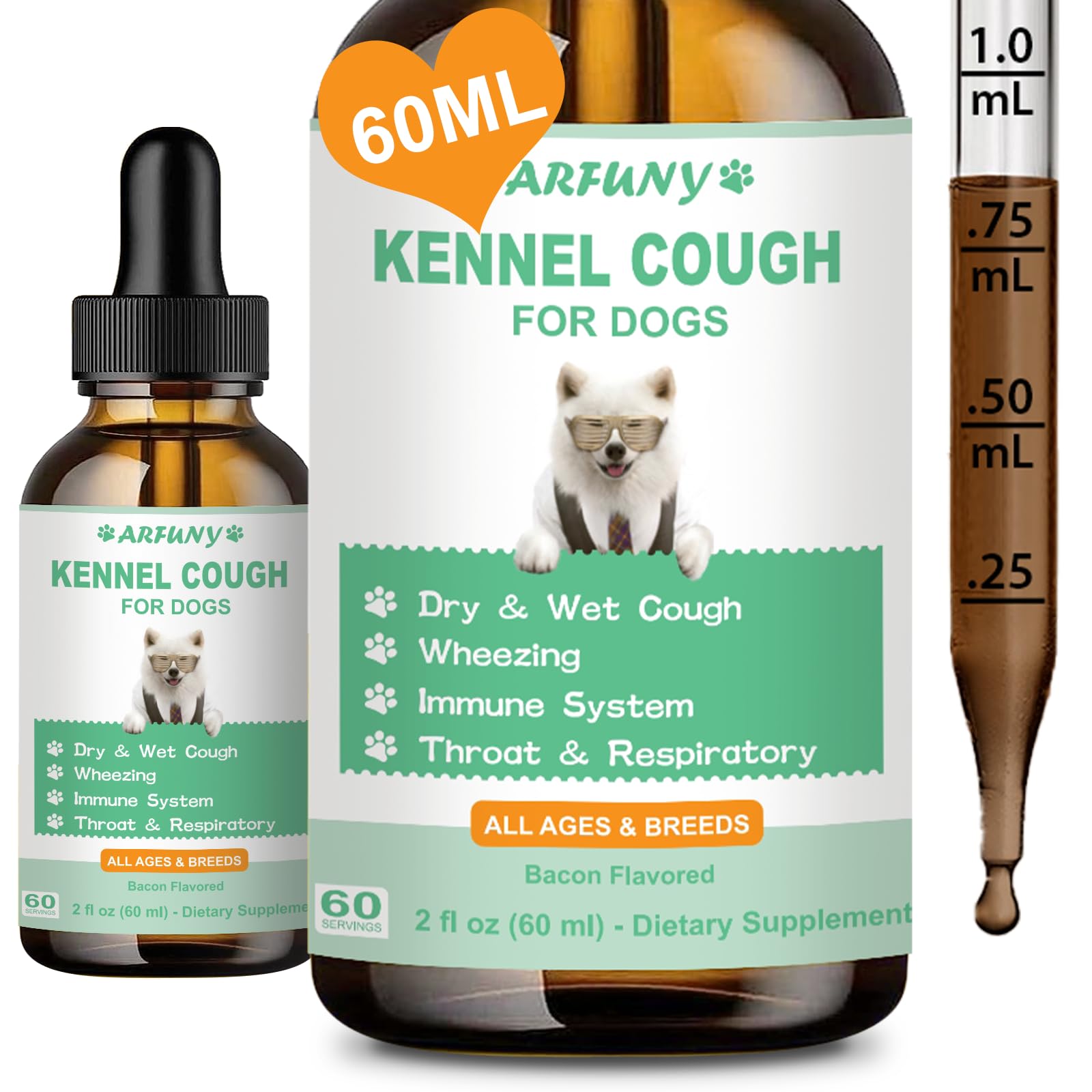 Kennel Cough Treatment - 60 ML Kennel Cough Drops - Immune Support ...
