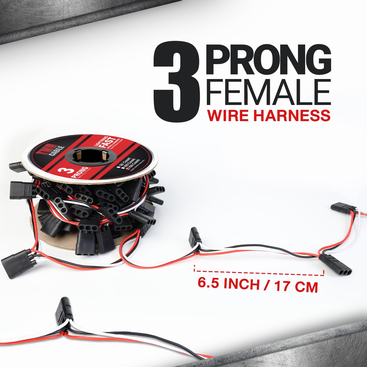 Snapklik.com : 3-Prong Female Bullet Plug - 150 Counts, 6.5 Inch ...