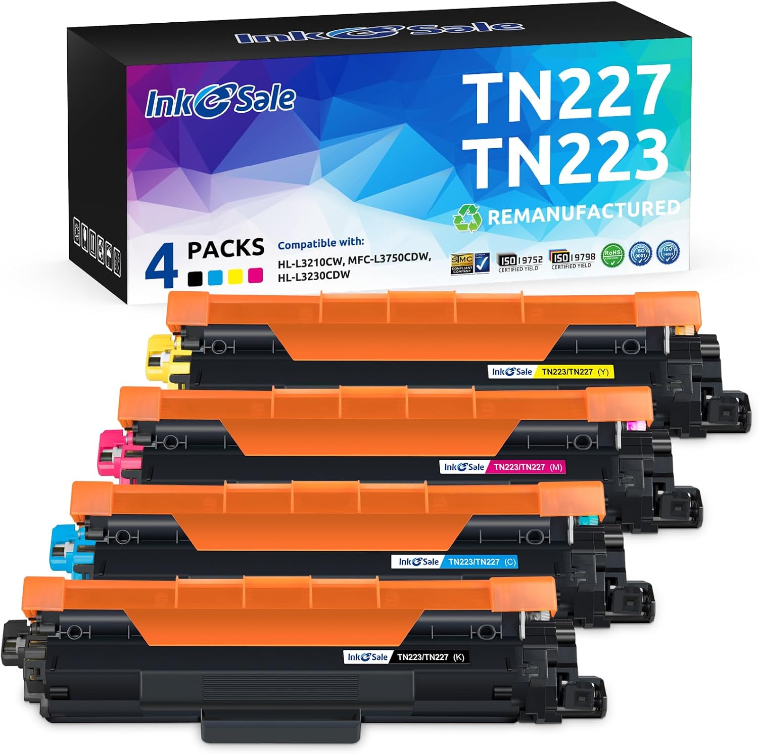 Amazon.com: INK E-SALE Remanufactured TN227 TN223 Toner Cartridge for ...