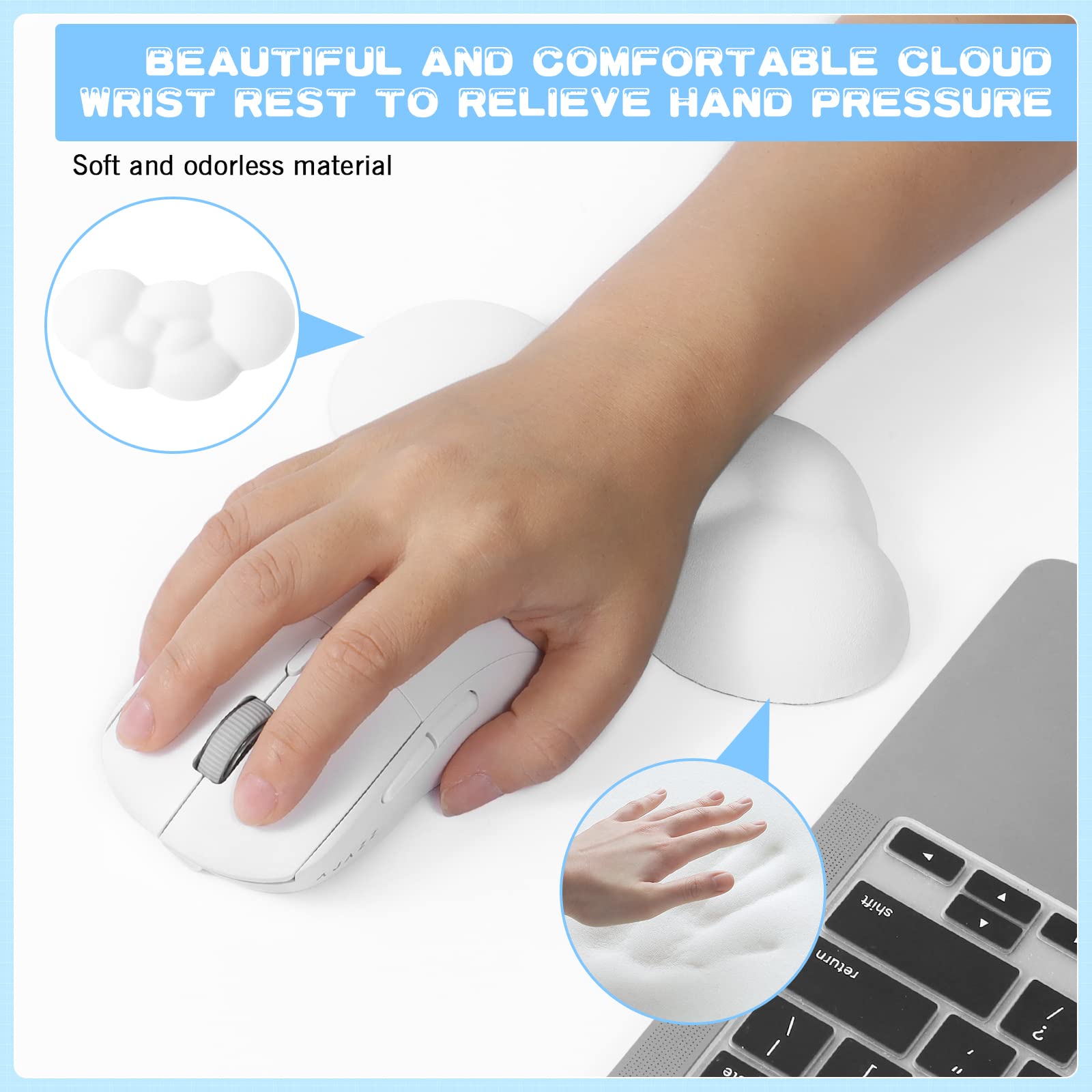 Snapklik.com : MANBASNAKE Cloud Mouse Pad Wrist Support,Leather Cushion ...