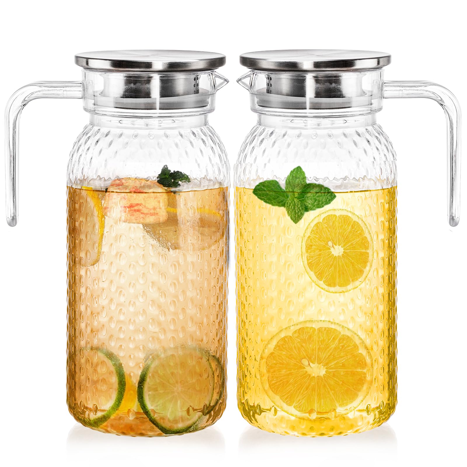 Amazon.com: Nicunom 2 Pack Plastic Pitcher 34 Oz, Small Clear Pitcher ...