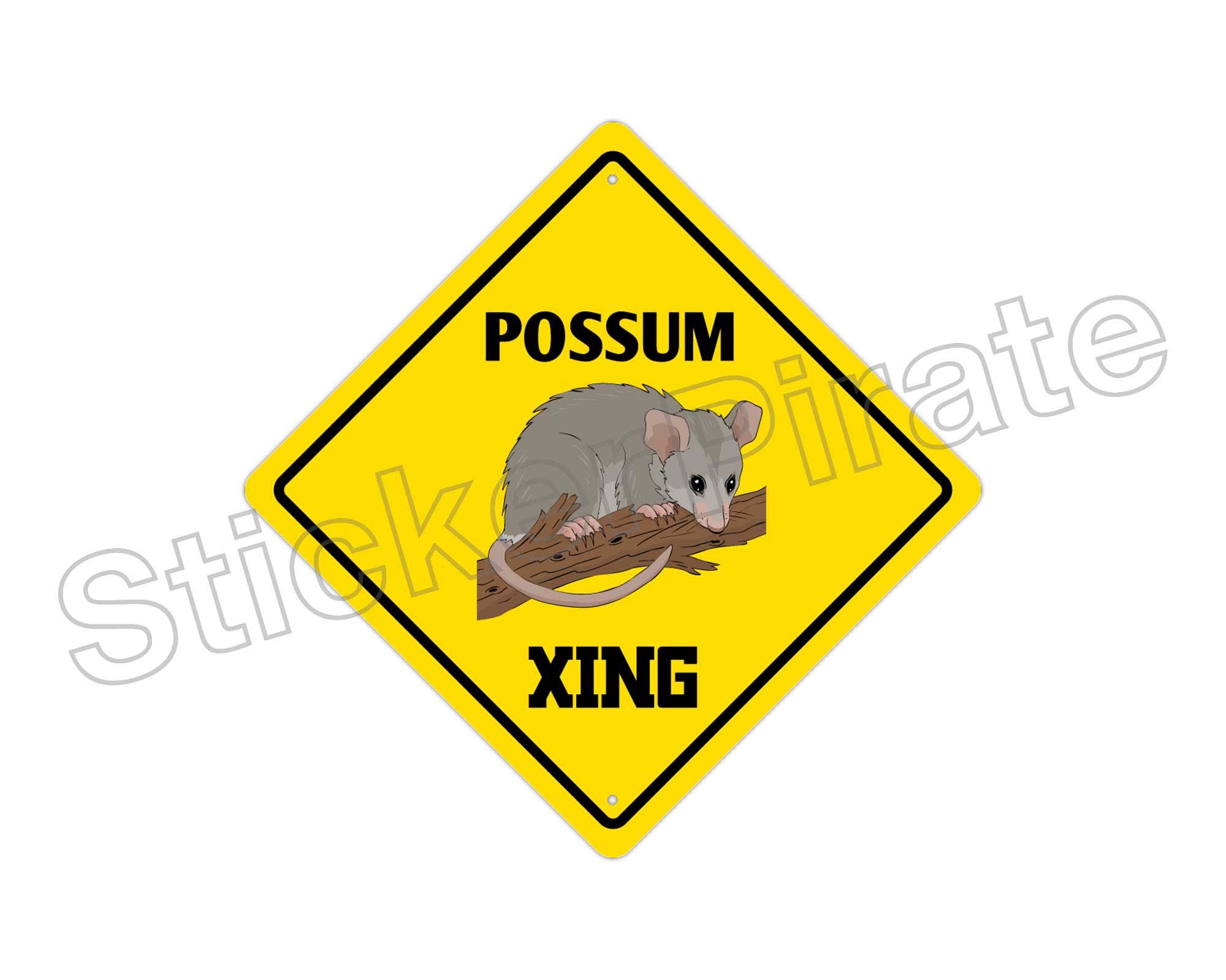 Amazon.com : Possum Crossing Funny Metal Novelty Sign Aluminum : Patio ...
