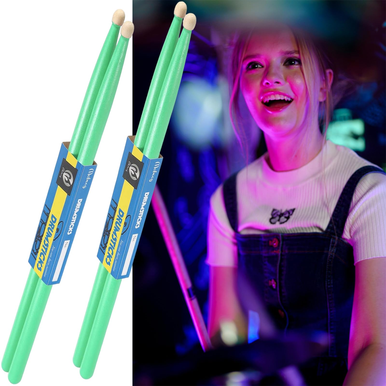 Amazon.com: Drumsticks 2 Pairs, 5A Maple Wood Drum Sticks, Non-Slip ...