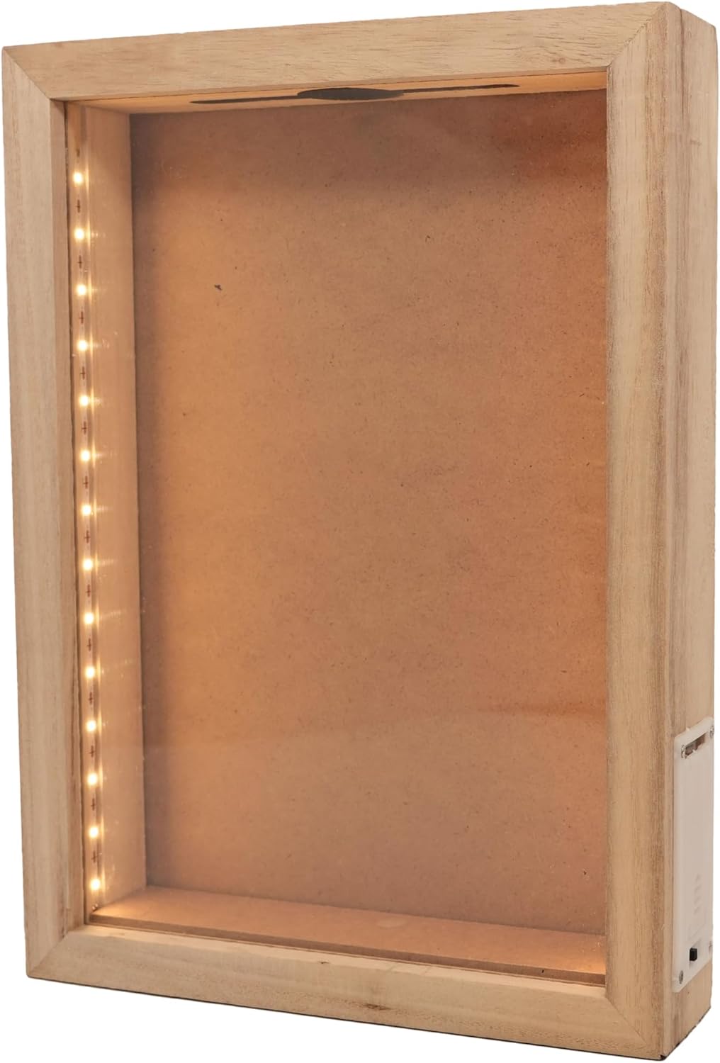Amazon.com - hvfun 8"X11" Rustic Natural Wood Shadow Box with Lights ...