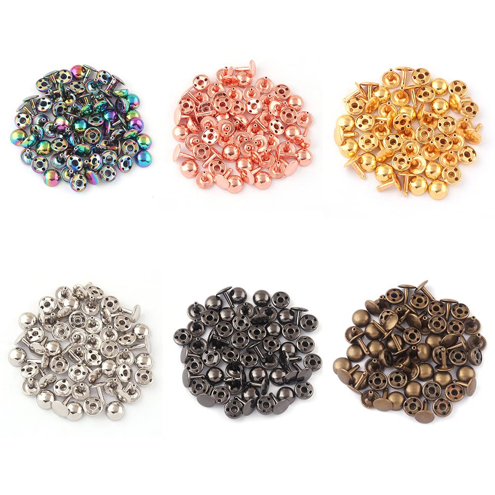 Amazon.com: Mix Color Mushroom Dome Rivets - 10mm Tubular Double Cap ...