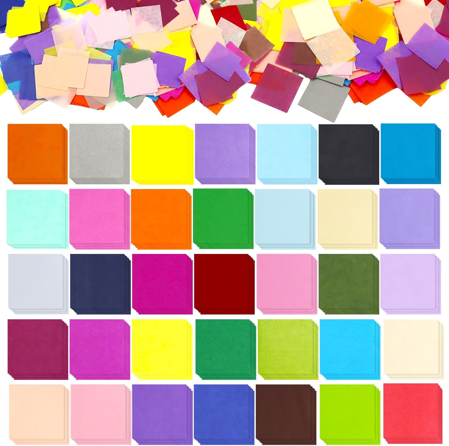 Amazon.com: Jyongmer 10800 Pcs 2 Inch Tissue Paper Squares, 36 Assorted ...