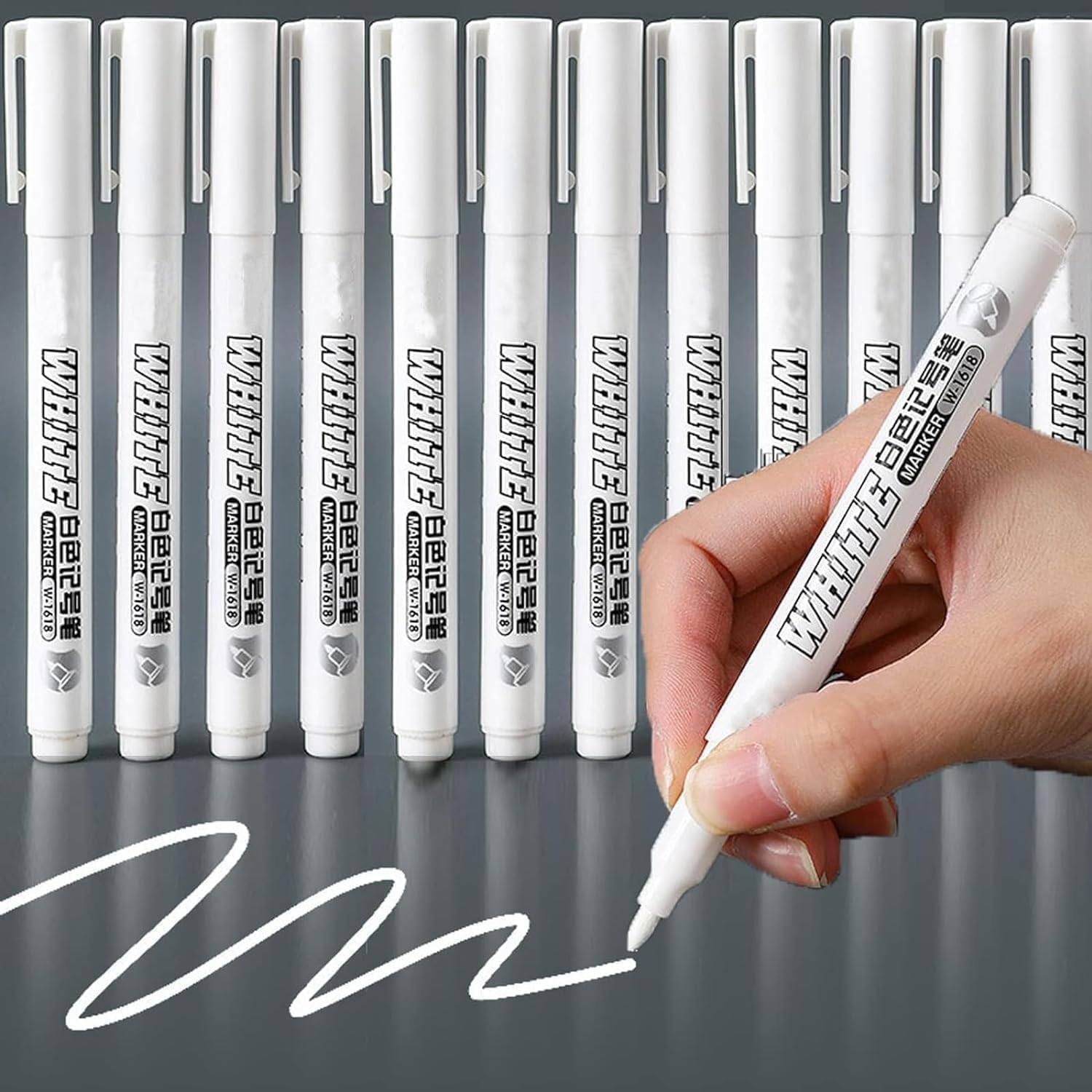 RiyaNed 12pcs White Acrylic Paint Pens Fabric Paint Permanent Marker ...