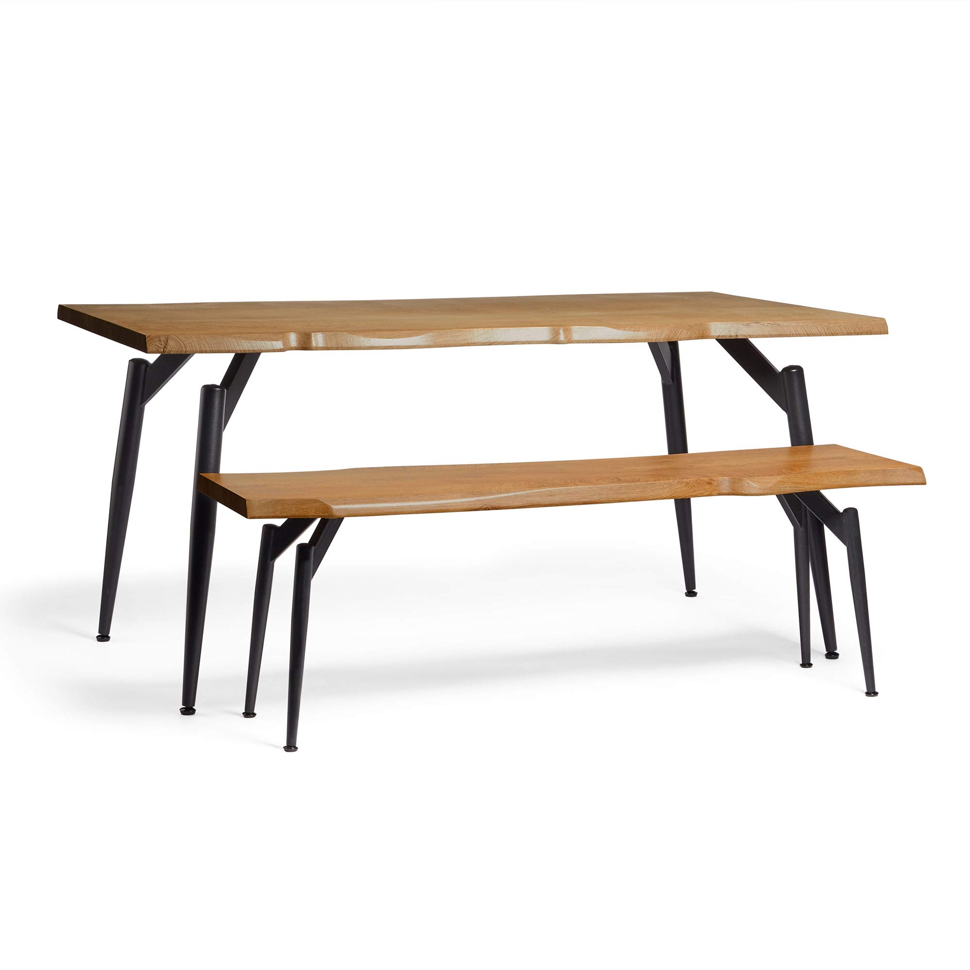 VonHaus Dining Table Bench, Wood Effect Dining Bench, Indoor Bench ...