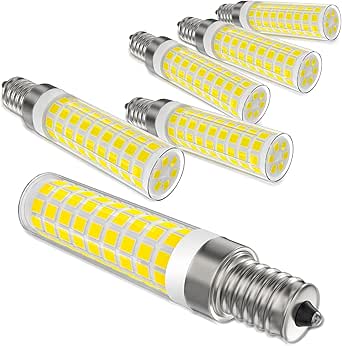 E12 100W LED Candelabra Bulbs Replacement C7,Dimmable,6000K Daylight White,10W 1000 Lumen,T6 ...