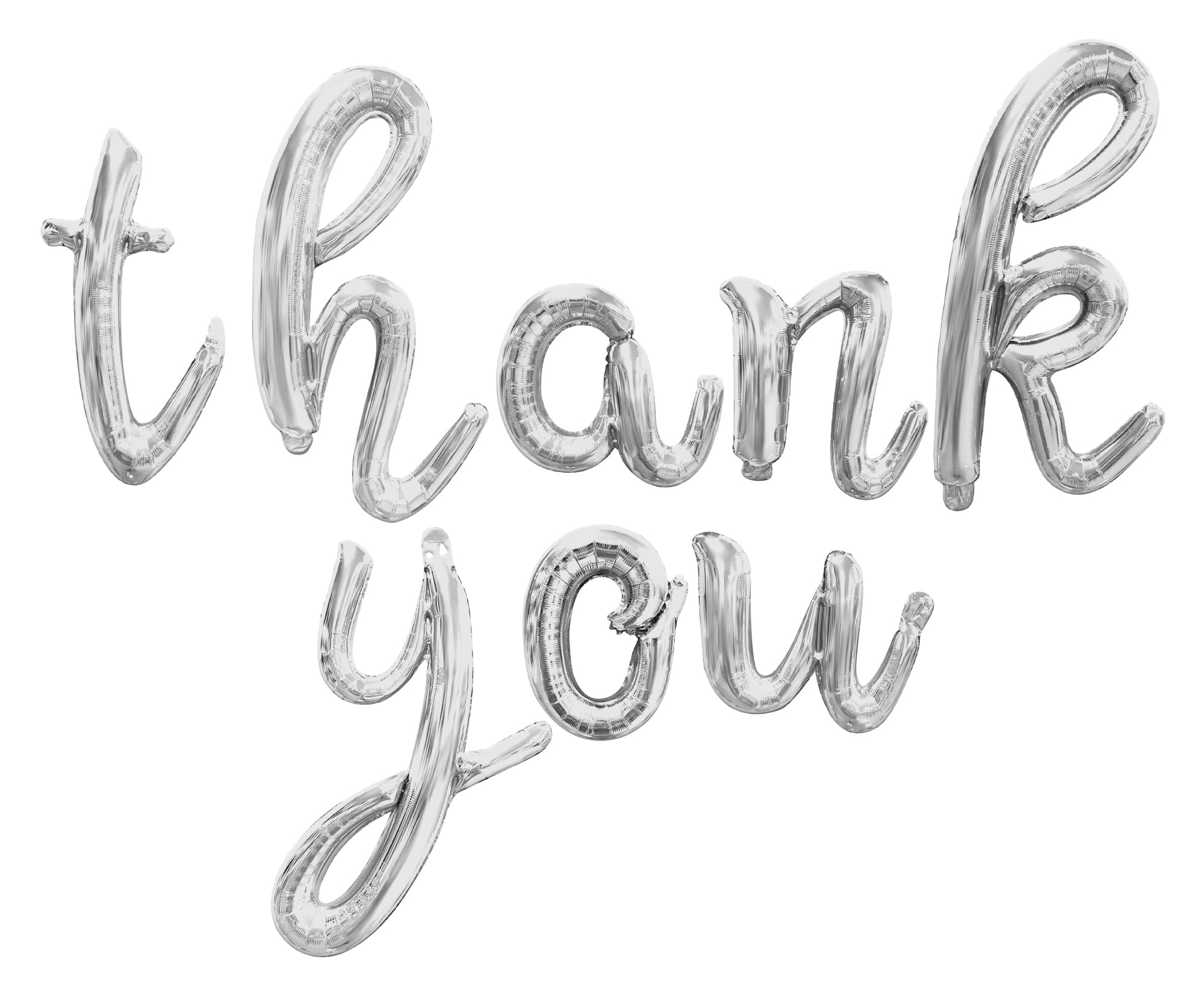 Amazon.com: Cursive Script Letter Balloons - THANK YOU 16" Inch ...