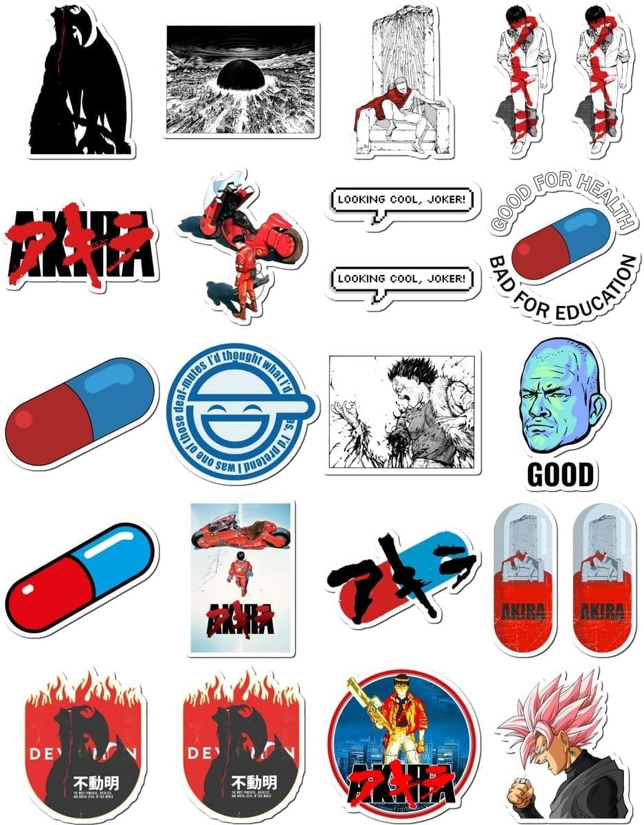 Amazon.com: 20 Pcs Value Pack Akira Decal Sticker Waterproof Vinyl ...