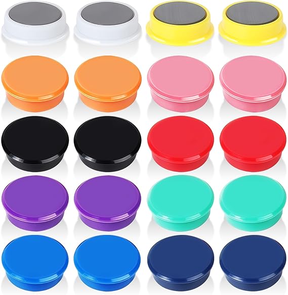 Amazon.com: QOJOPU Fridge Magnets, 20 Pack 10 Colors Strong Small Heavy ...