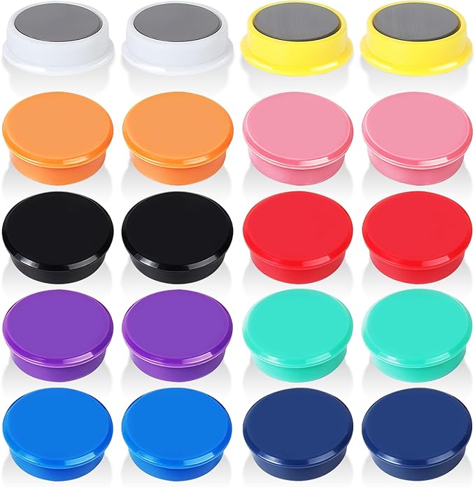 Amazon.com: QOJOPU Fridge Magnets, 20 Pack 10 Colors Strong Small Heavy ...