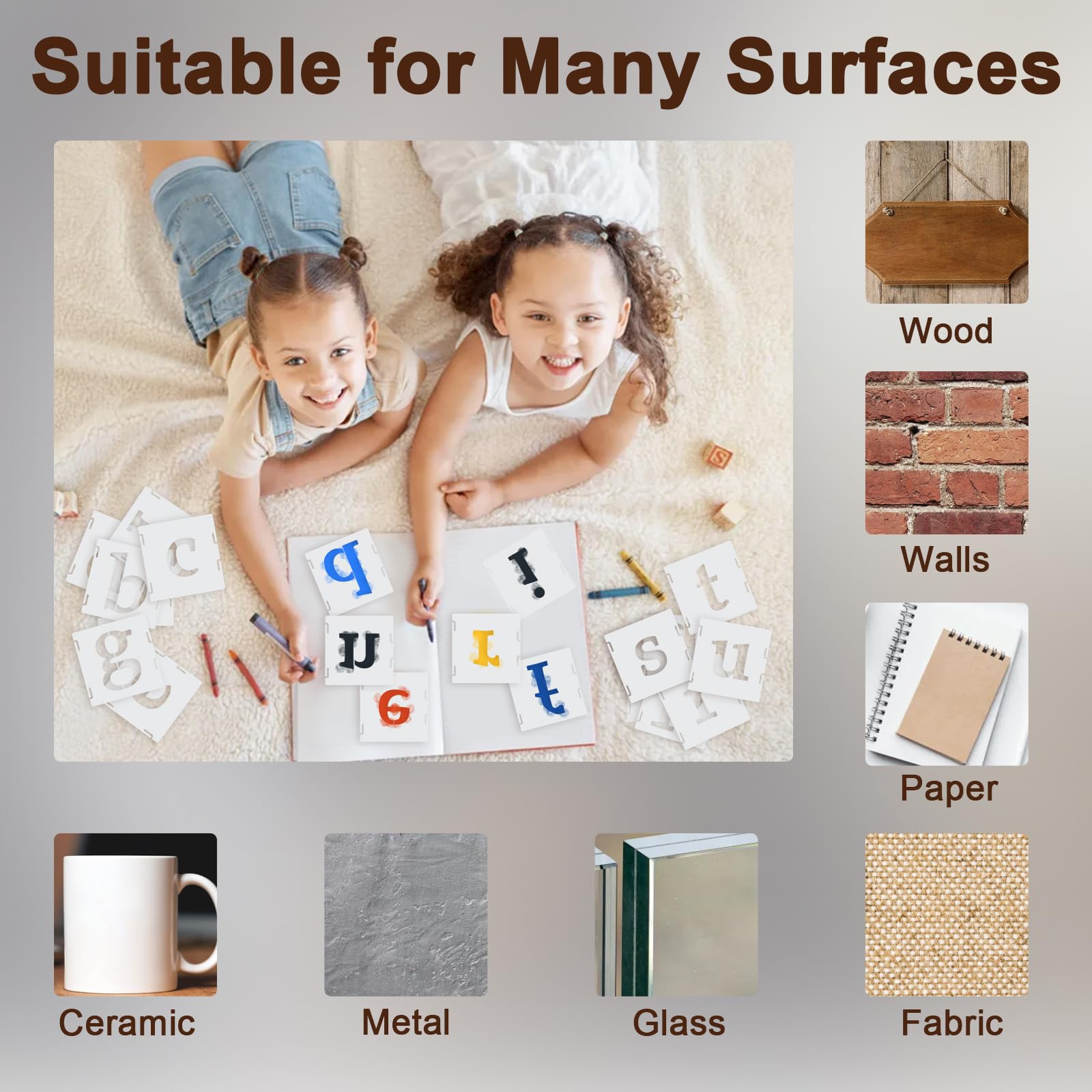 Snapklik.com : Amrules 65 Pcs 4 Inch Plastic Painting Stencils Reusable ...
