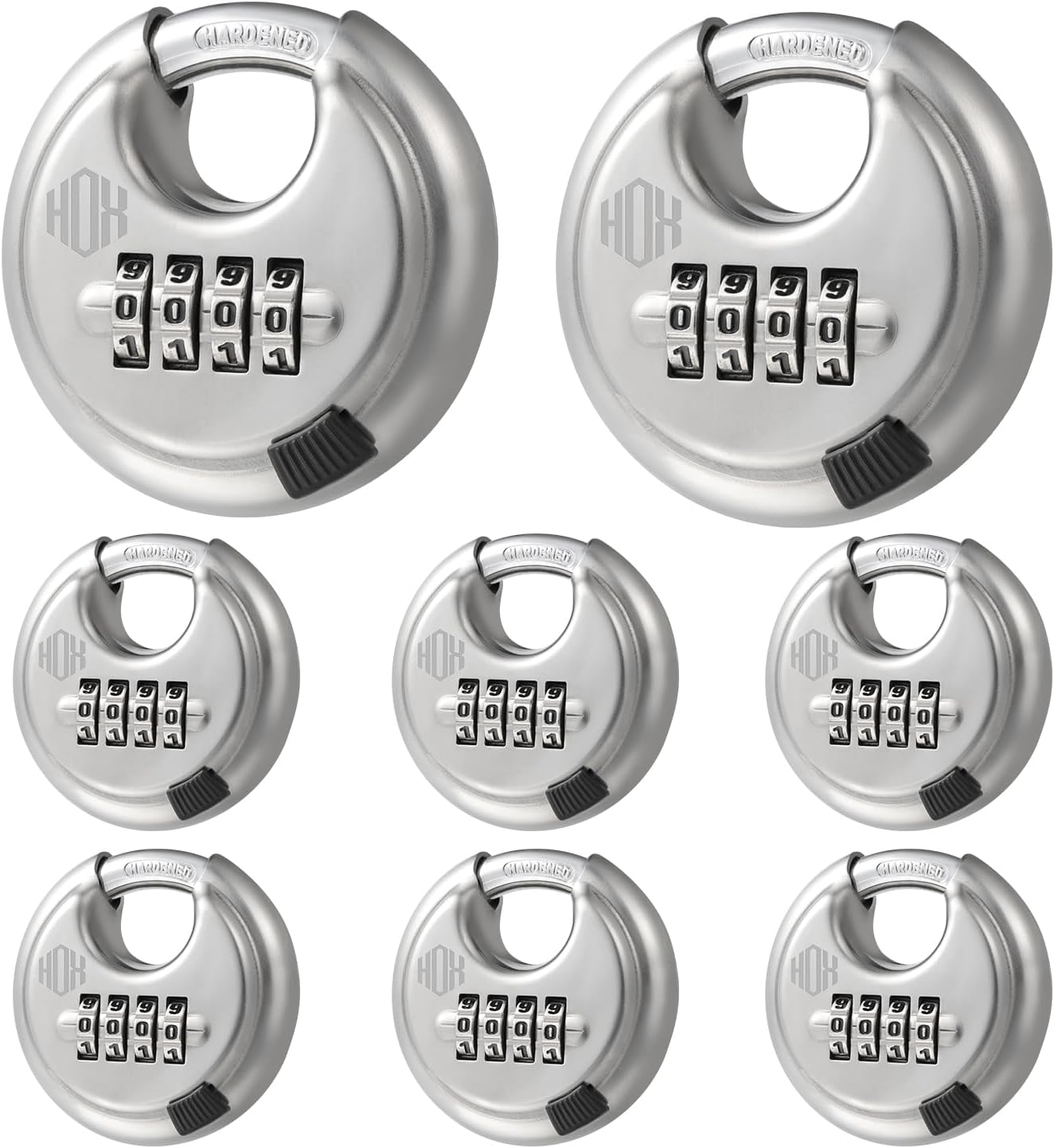 HOX Combination Lock, 4 Digit Disc Padlock with 3/8 Inch Hardened Steel ...