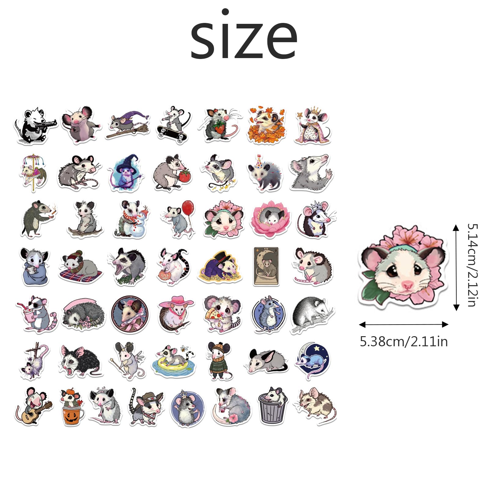 Snapklik.com : 100PCS Opossum Stickers, Cute Possum Stickers, Opossum ...