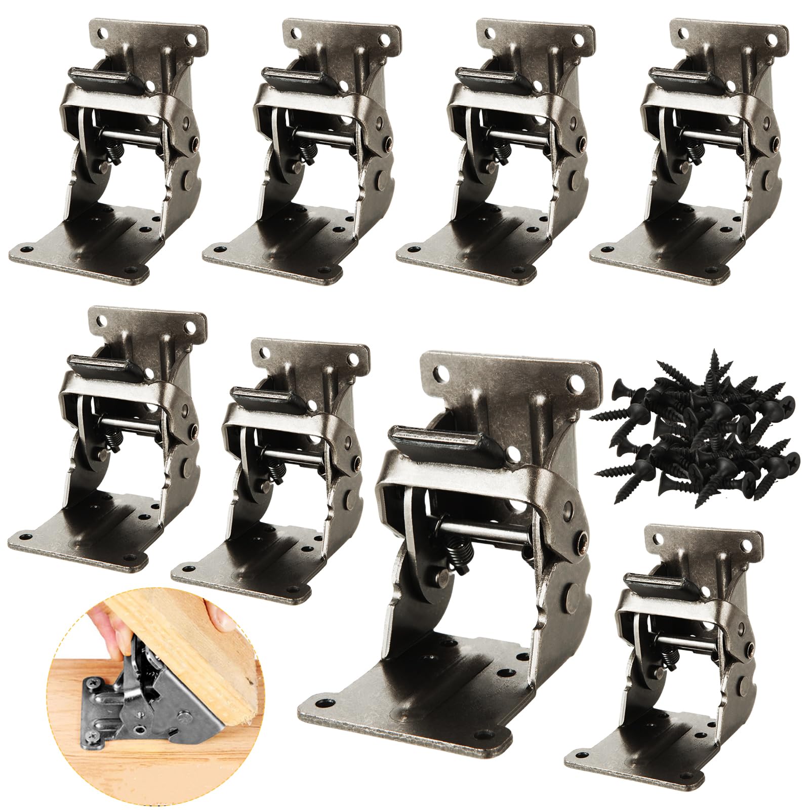 SHUESS 8 Pack Folding Table Legs Brackets, Heavy Duty Locking Foldable ...