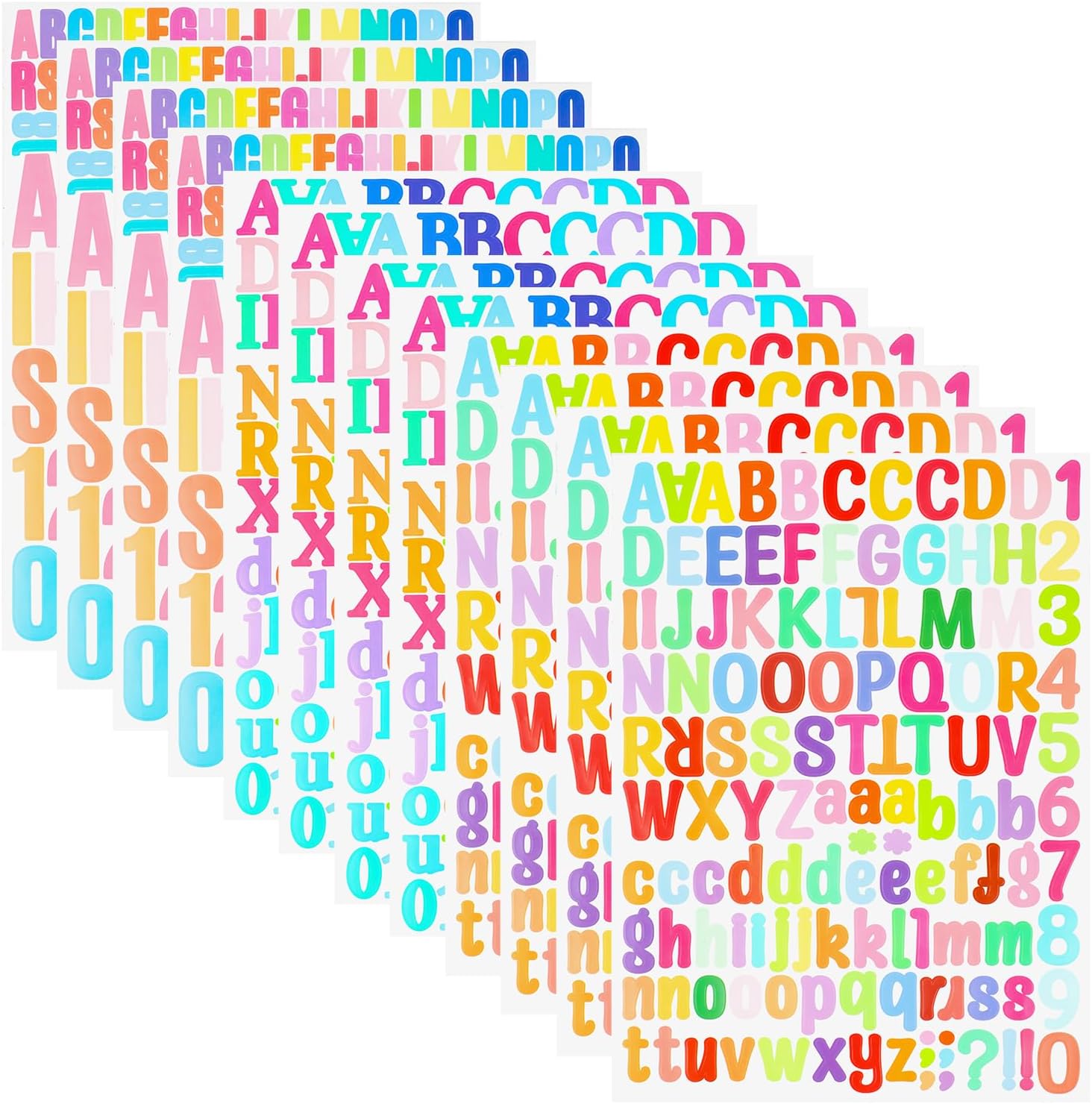 Amazon.com: LOKIPA 1512 Letter Stickers, 12 Sheets Alphabet Stickers ...