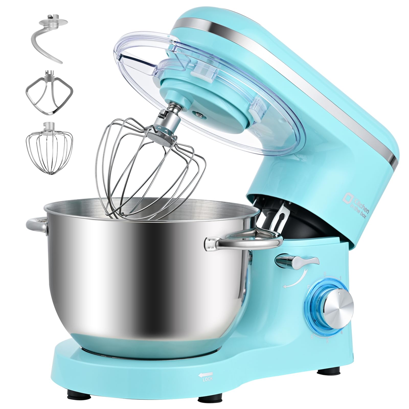 Kitchen in the box Stand Mixer, 6.5QT Mixer, 6-Speed 660W Dough Mixer ...