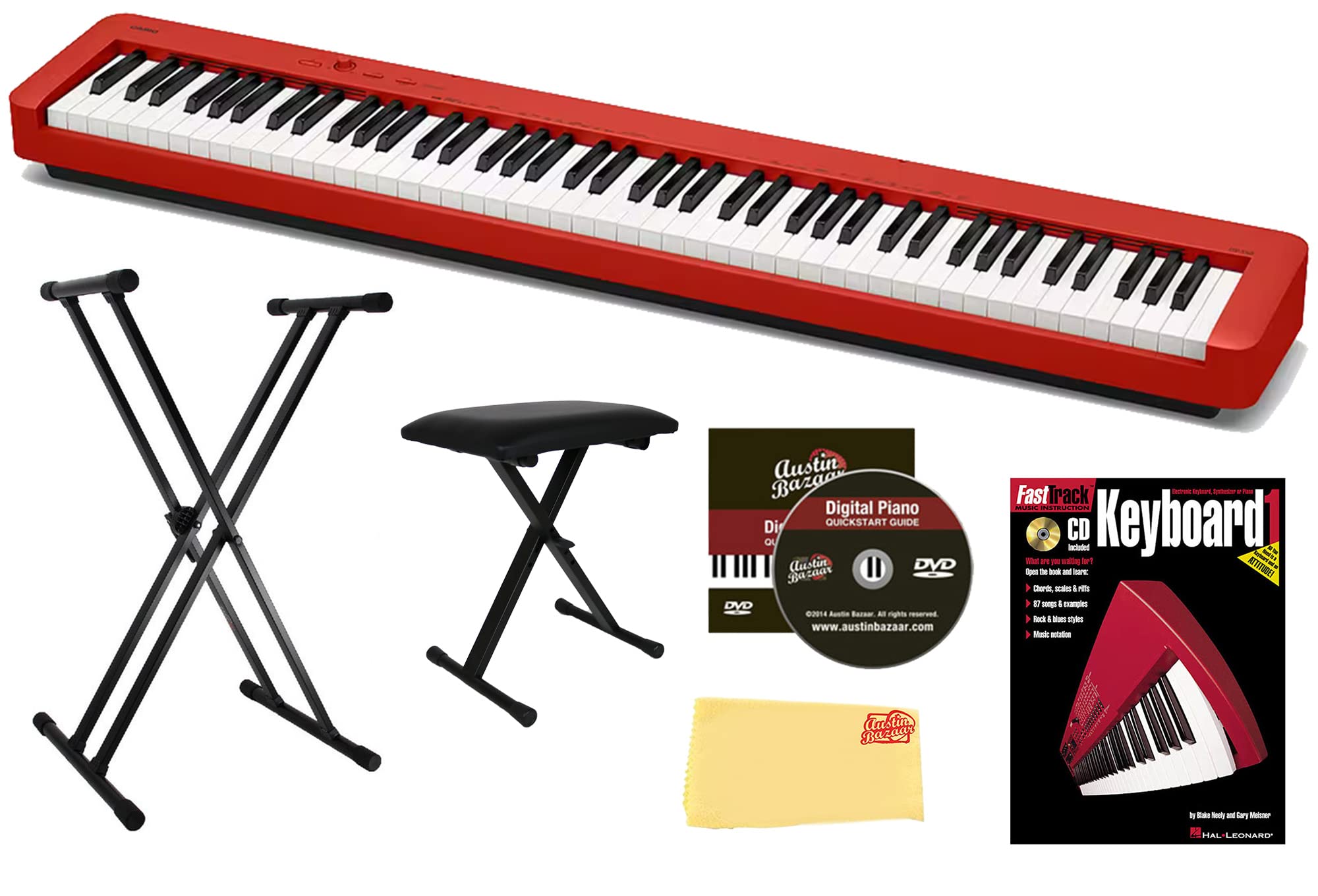 Amazon.com: Casio CDP-S160 88-Key Compact Digital Piano - Red Bundle ...