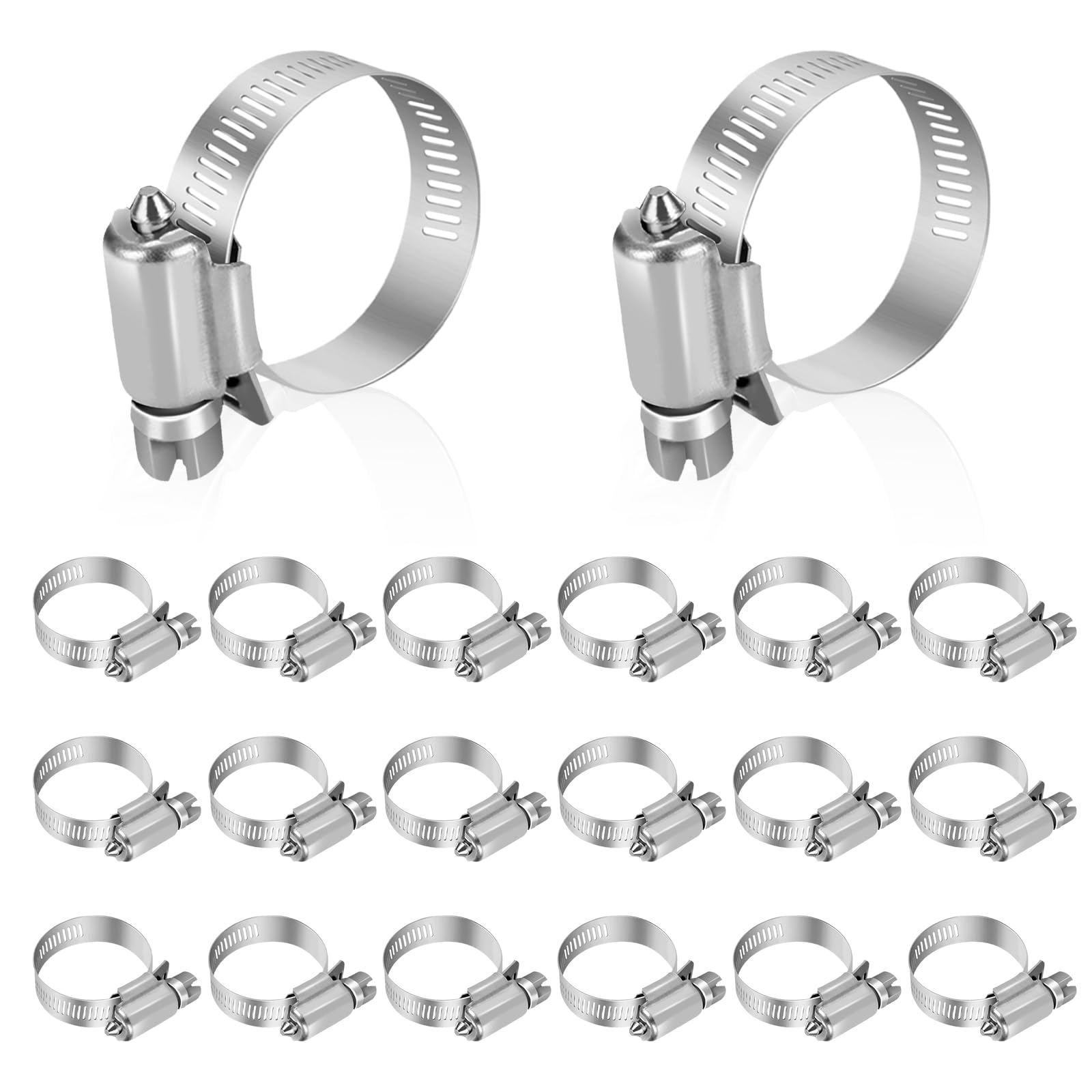 Snapklik.com : 20 Pack Hose Clamp, Stainless Steel Hose Clamps For 1 ...