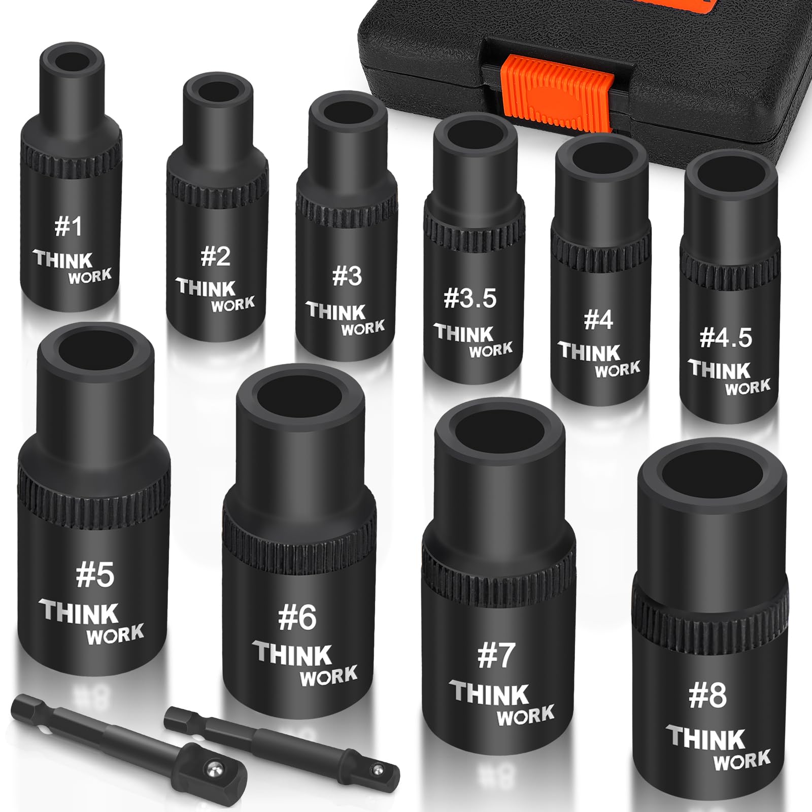 Snapklik.com : THINKWORK 12 Piece Magnetic Tap Socket Set