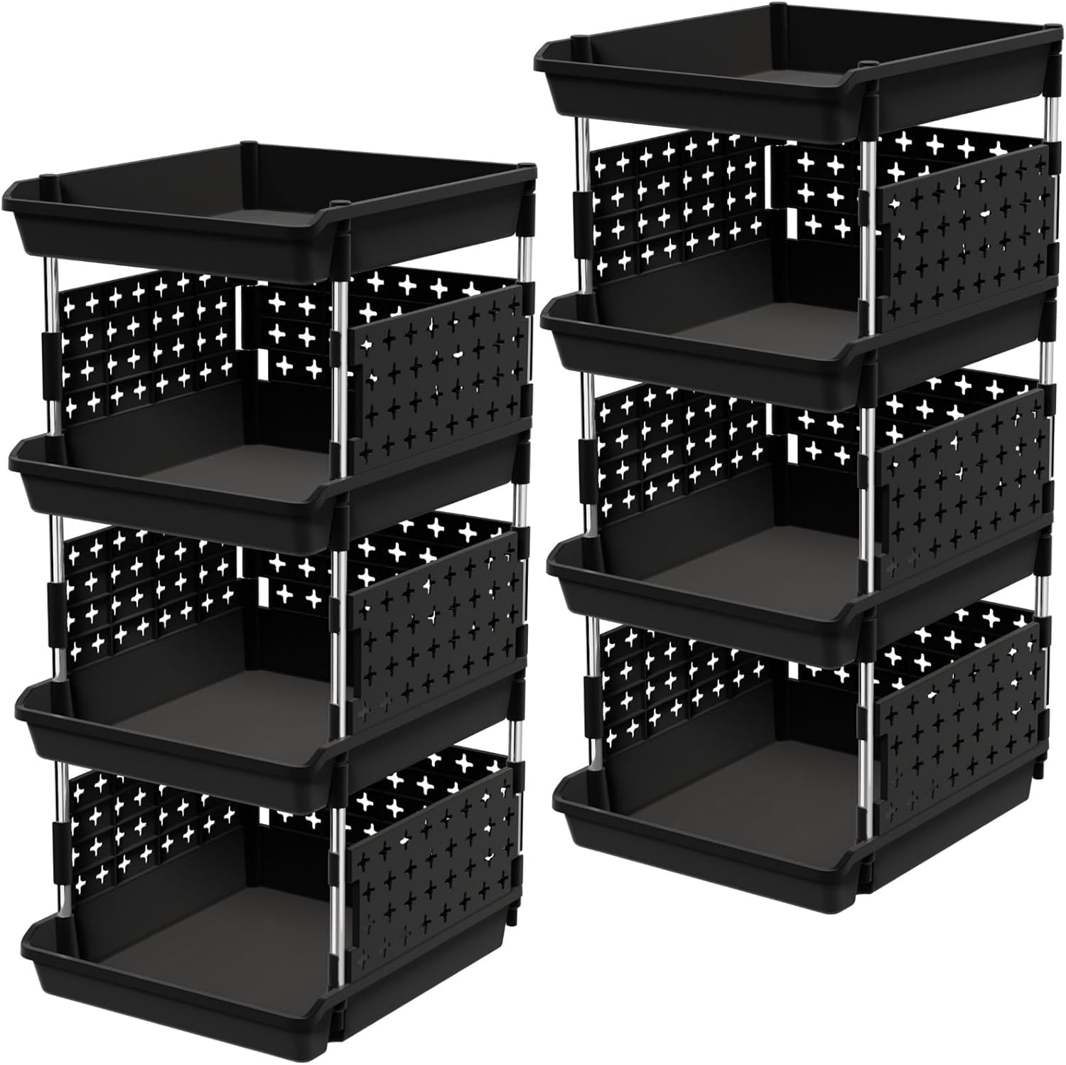 Amazon.com: Lifewit Plastic Stackable Storage Baskets, 4 Tier Stacking ...