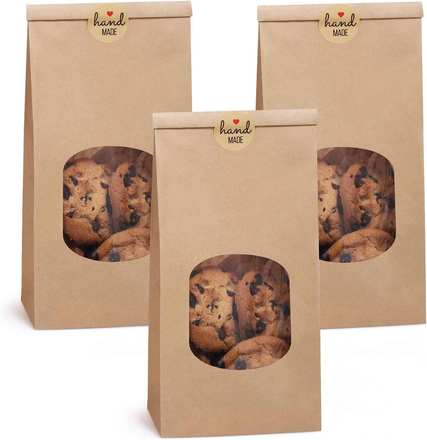 Amazon.com: Premium Tin Ties Kraft Tie Bakery Bag with Square Window, 1 ...