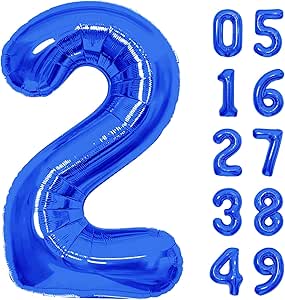 Amazon.com: 40 Inch Giant Navy Blue Number Balloon, Mylar Foil Helium ...