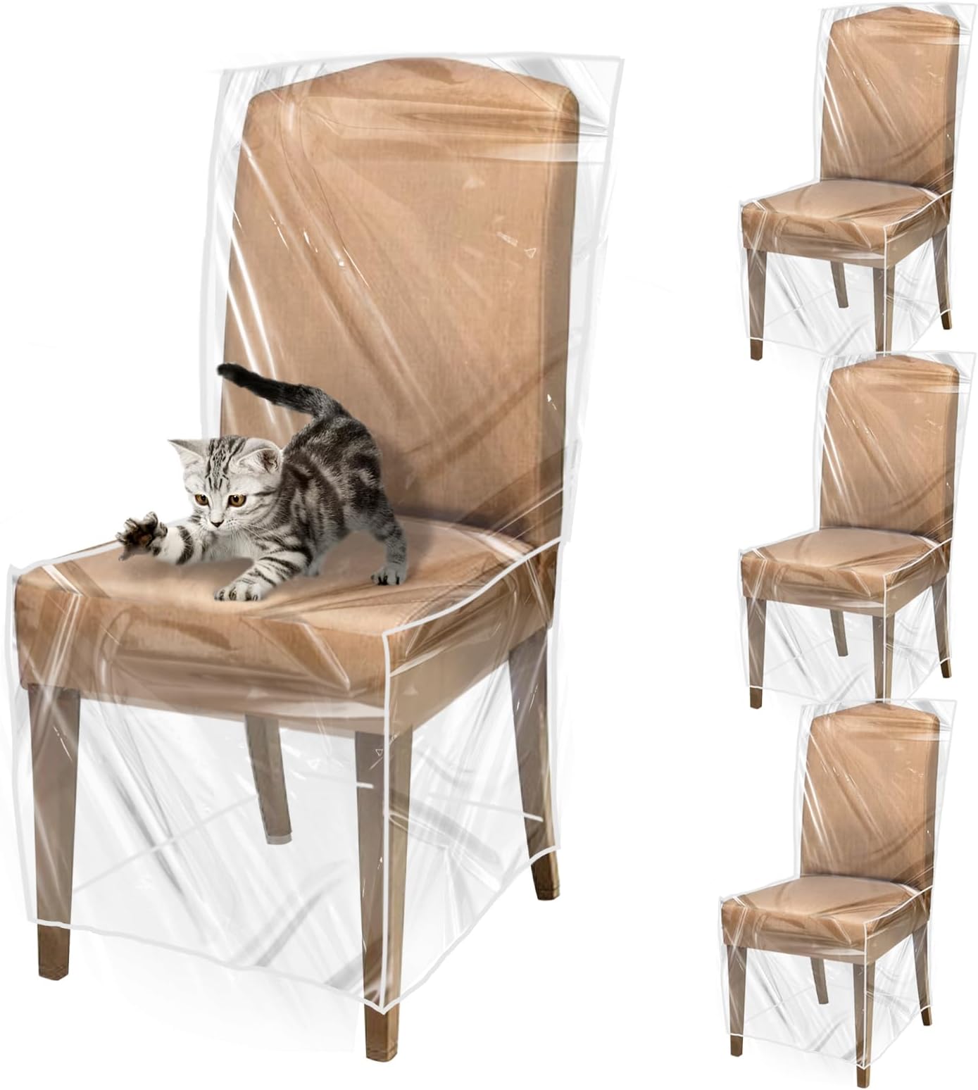 Amazon.com: Zipcase 4 Packs Clear All Cover in Plastic Dinning Chair ...