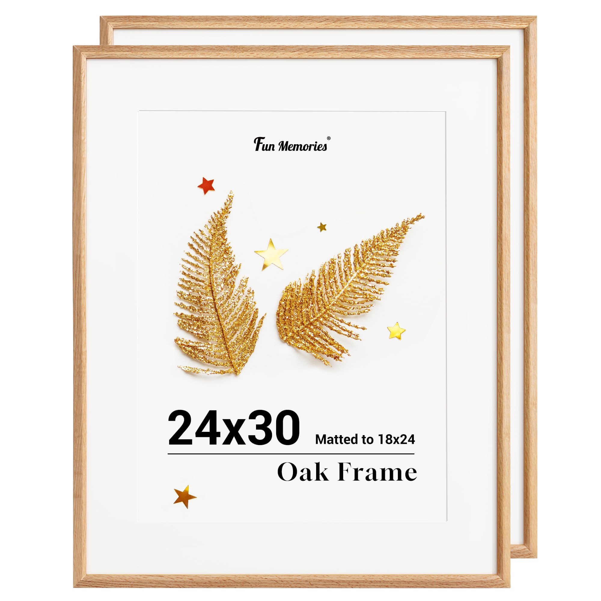 Amazon.com - Fun Memories 24x30 Poster Frame, Solid Oak Wood Picture ...