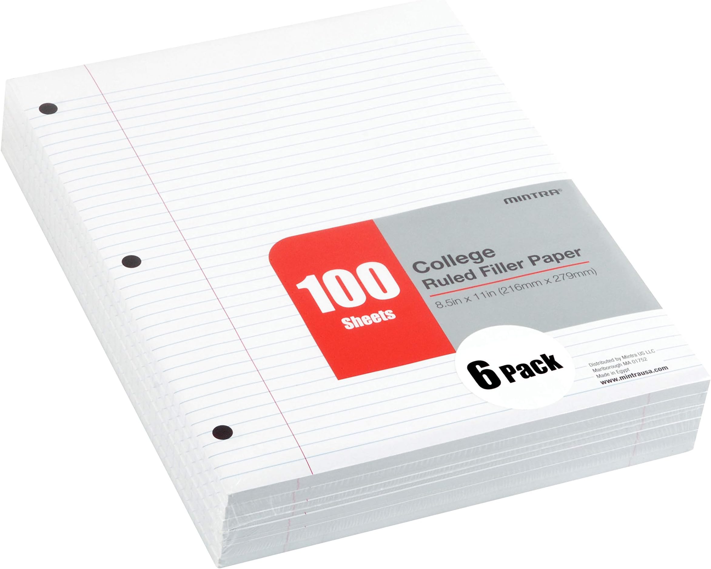 Amazon.com : Staples 439497 Heavyweight College Ruled Filler Paper 8.5 ...