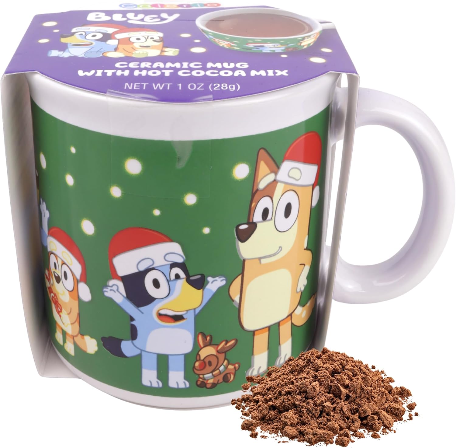 Amazon.com: Galerie Bluey Christmas Mug with Hot Cocoa Mix, Festive ...