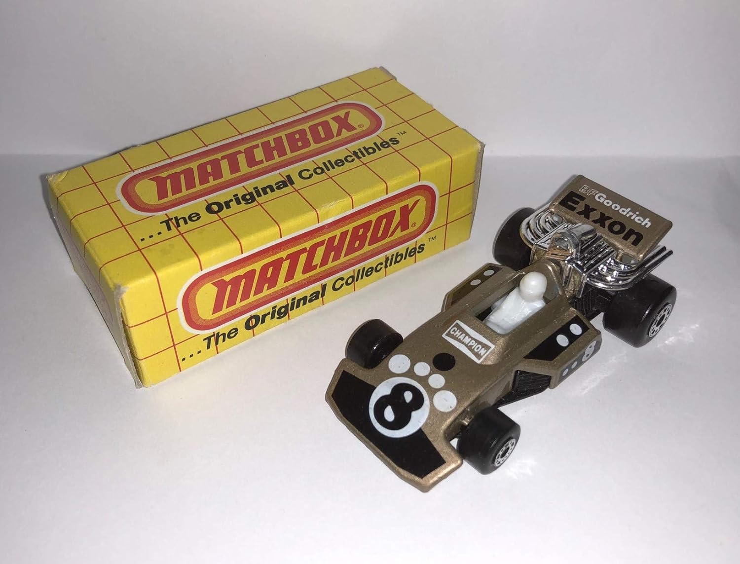 Amazon.com: 1983 MATCHBOX YELLOW BOX MB01-00-28 EXXON FORMULA RACER ...