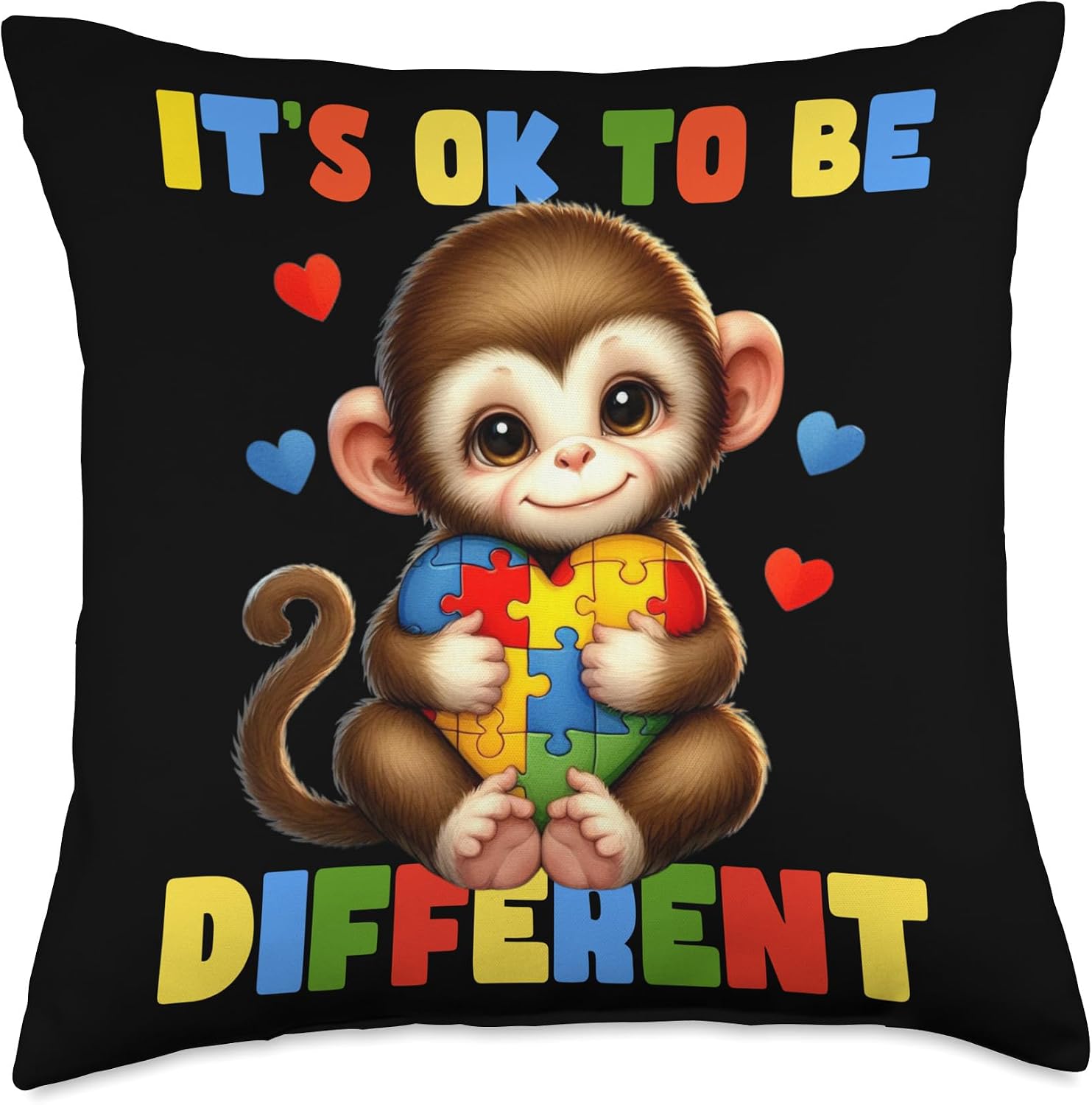 Amazon.com: Cute Monkey Autism Awareness It's Ok To Be Different Kids ...