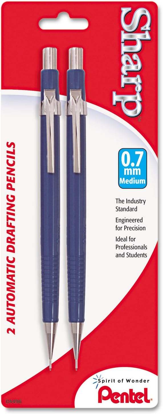 Amazon.com : Pentel P207BP2K6 Sharp Mechanical Drafting Pencil, 0.7 mm, Blue Barrel, 2/Pack ...