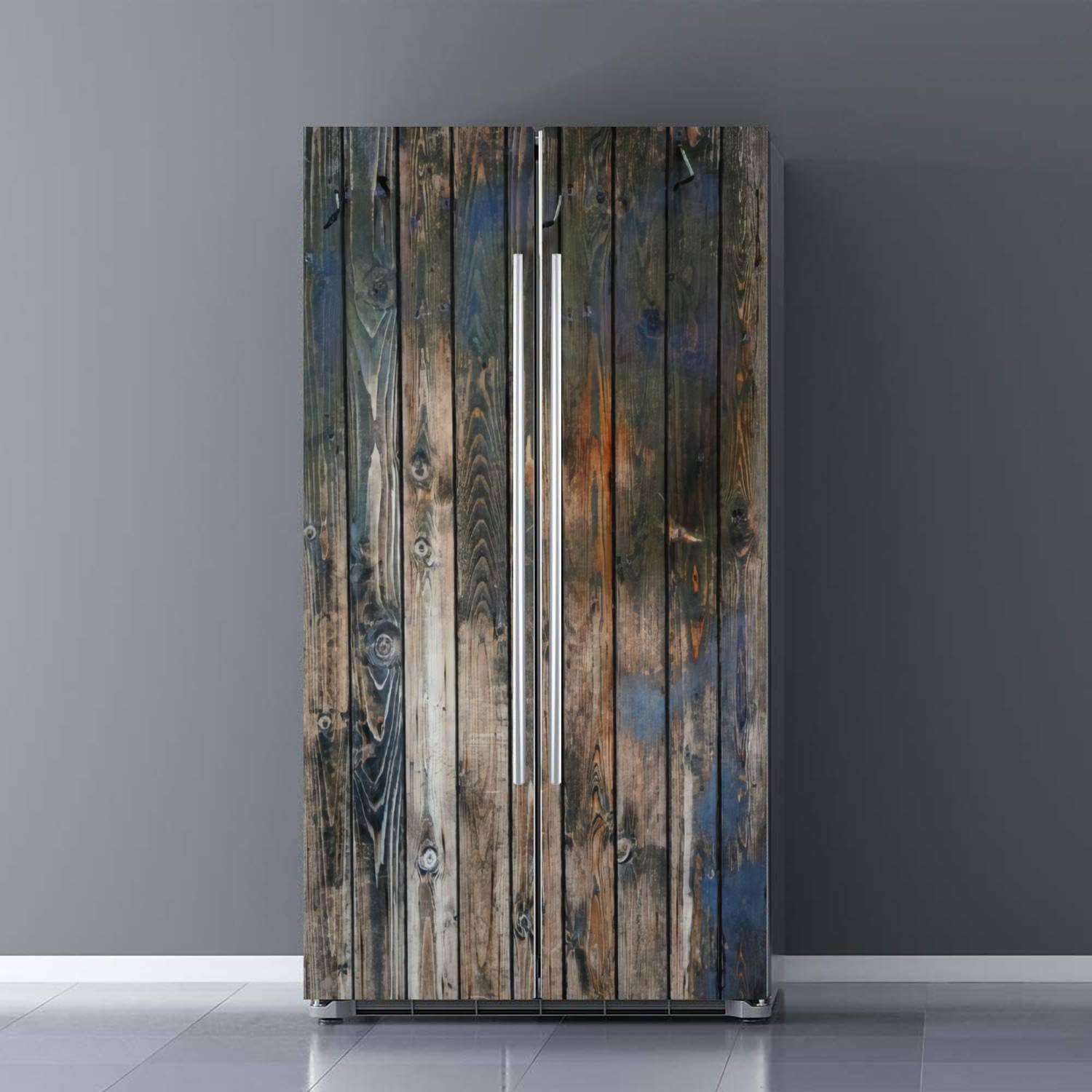 Amazon.com: Self Adhesive Vinyl Refrigerator Wrap Set Wooden Texture ...