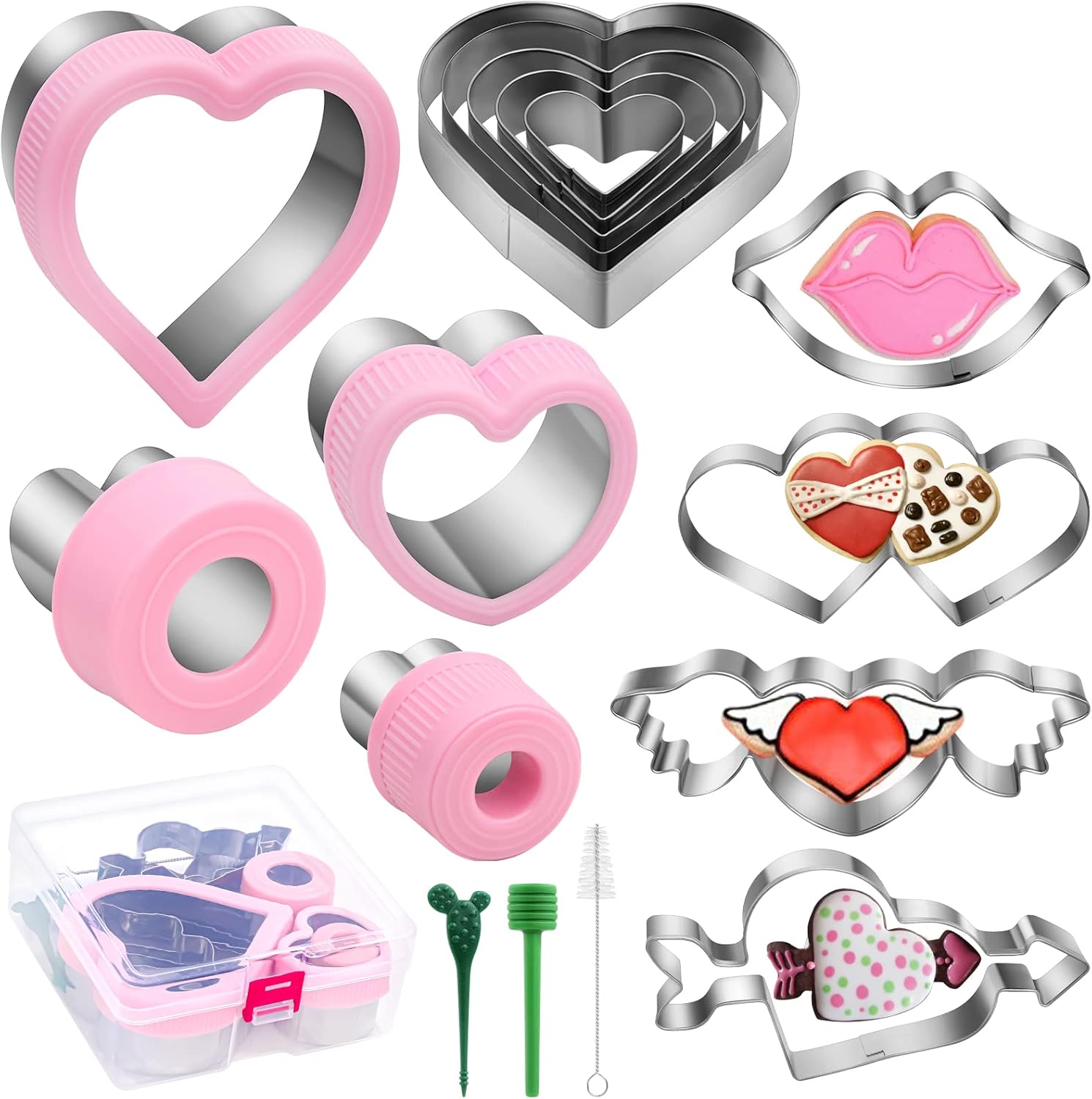 Amazon.com: 13 Pcs Heart Cookie Cutter Set for Valentine's Day, 9 Size ...