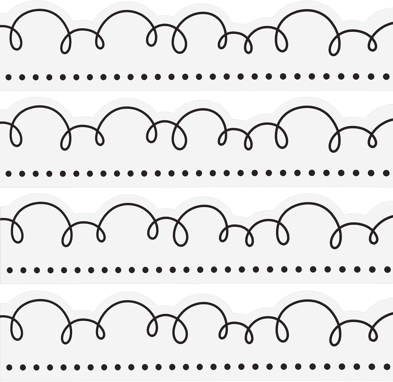 Amazon.com: AWIZOM 72 Feet White with Black Squiggles Bulletin Board ...